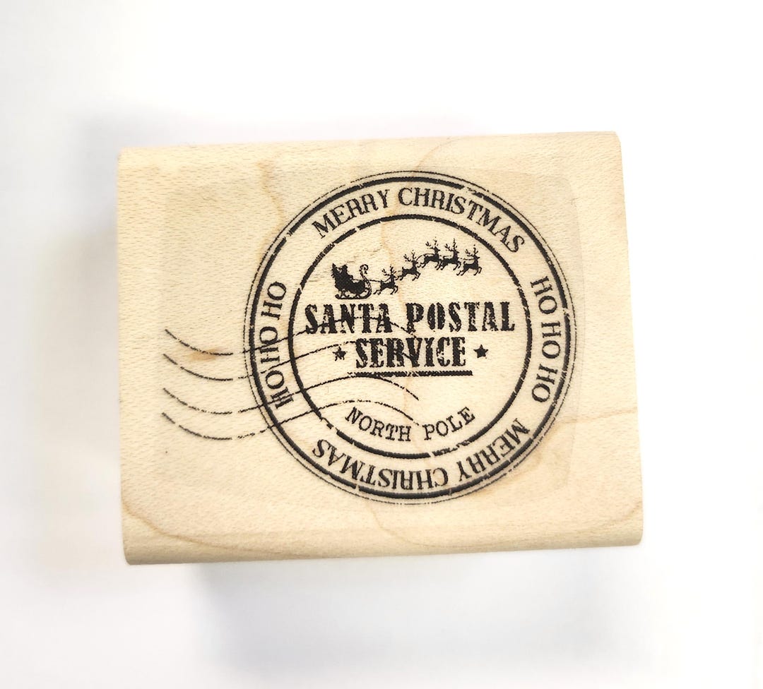 Santa Postmark - Ho Ho Ho Rubber Stamp P62 - Etsy