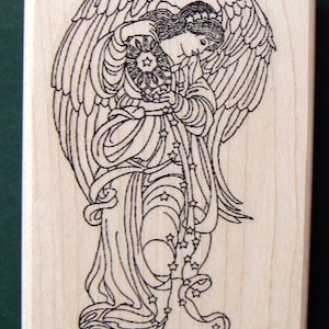 Angel Sprinkling Stars Rubber Stamp P18 - Etsy