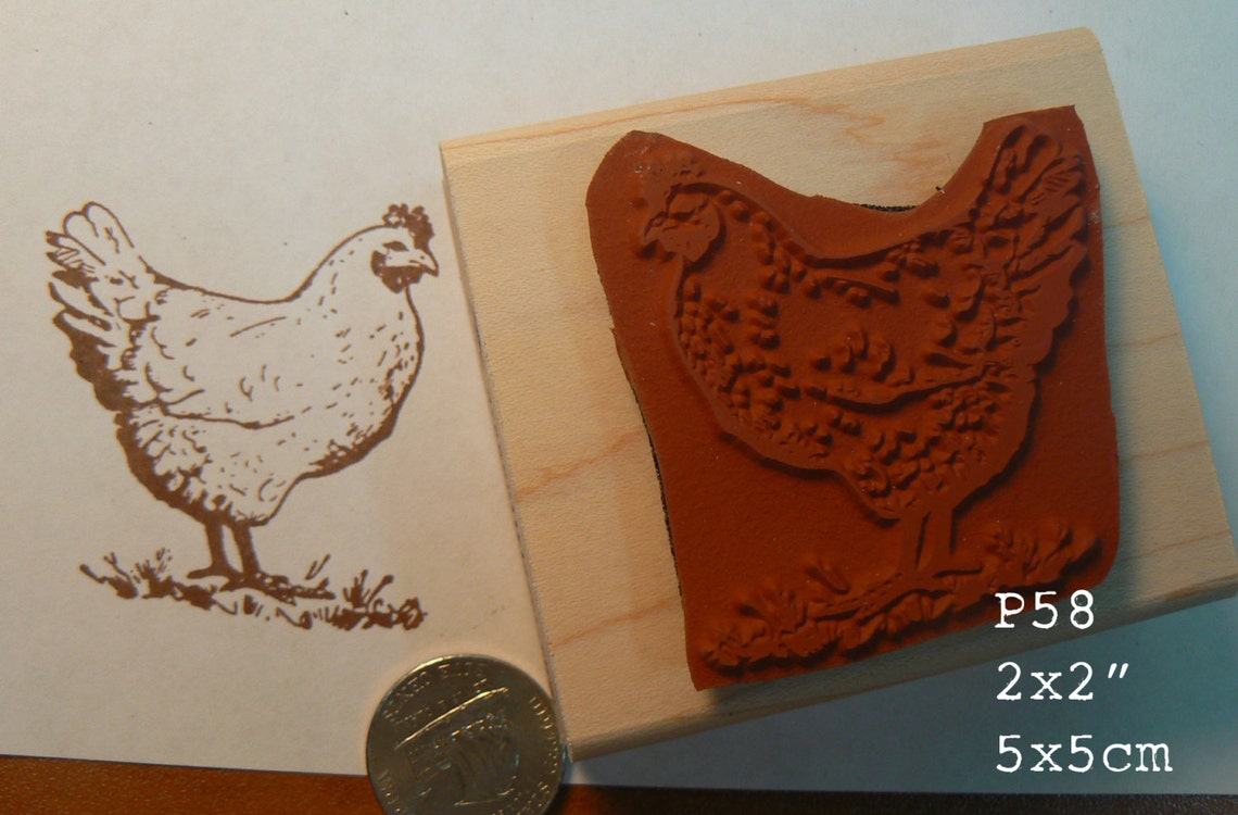 P58 Chicken, Hen Rubber Stamp - Etsy
