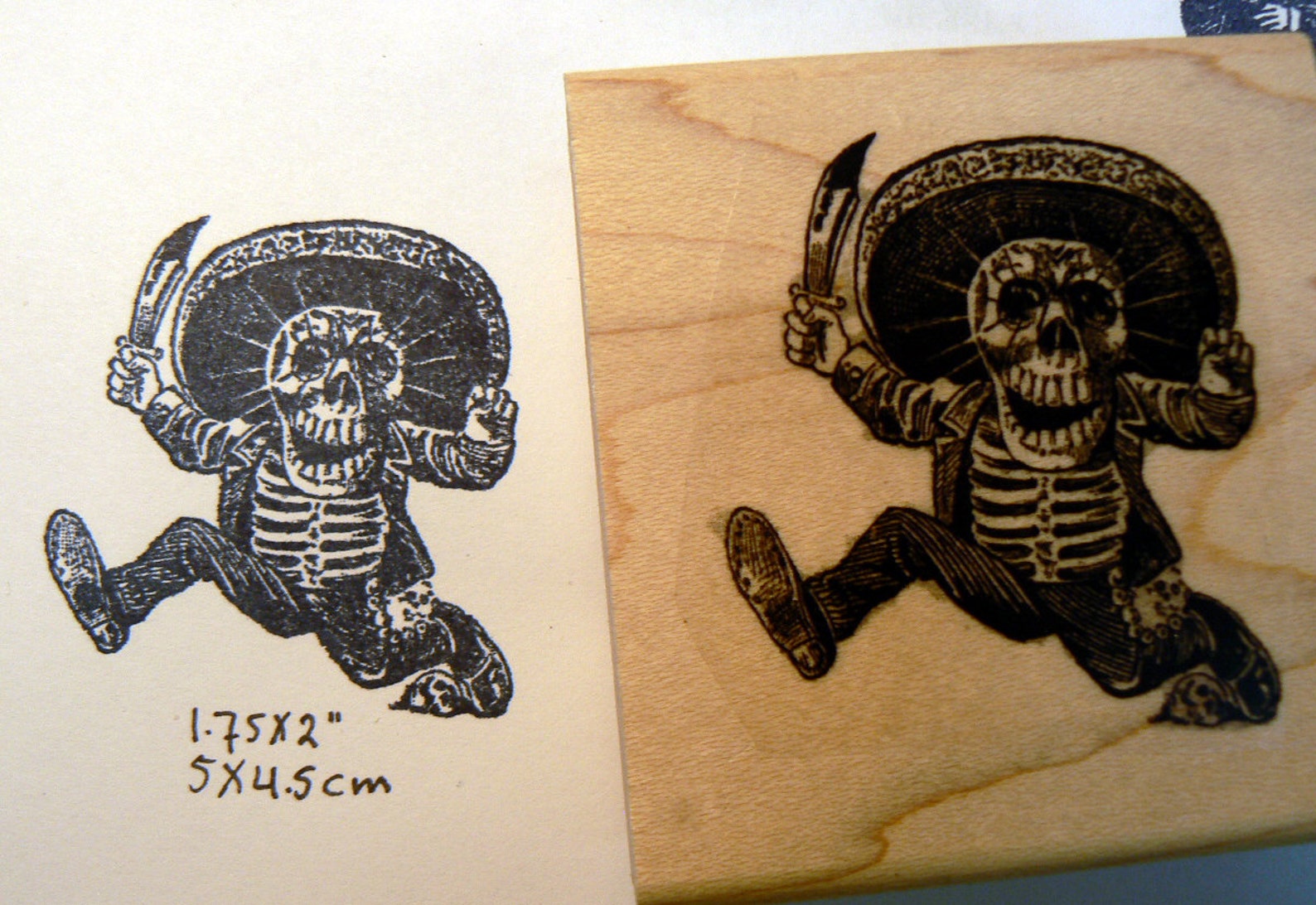 P46 the Day of the Dead Skeleton Rubber Stamp | Etsy