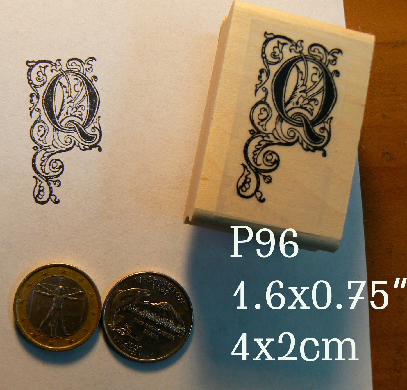 P96 Letter Q Vintage Style Rubber Stamp. - Etsy
