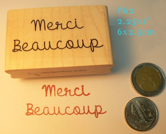 Merci Beaucoup. Rubber Stamp P62 - Etsy