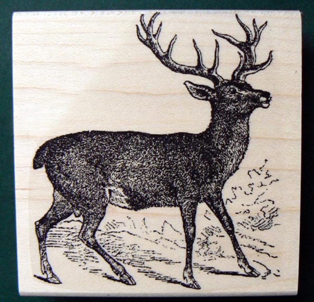 P38 Smaller Deer Rubber Stamp - Etsy