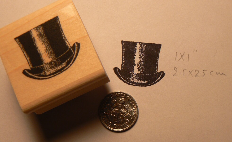 Top hat rubber stamp P15 | Etsy