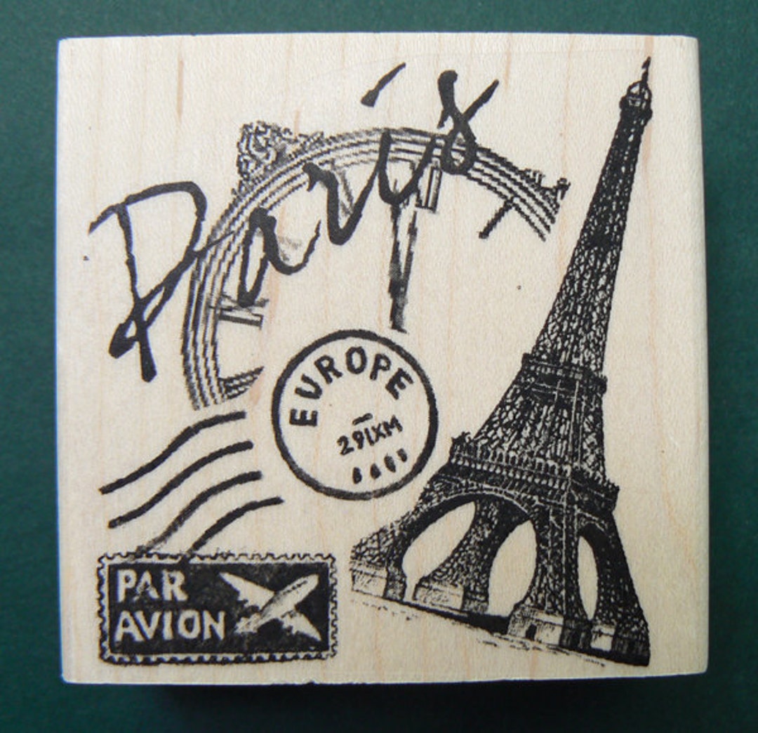 Paris-collage Rubber Stamp WM 2.7x2.7 Inches P5 - Etsy