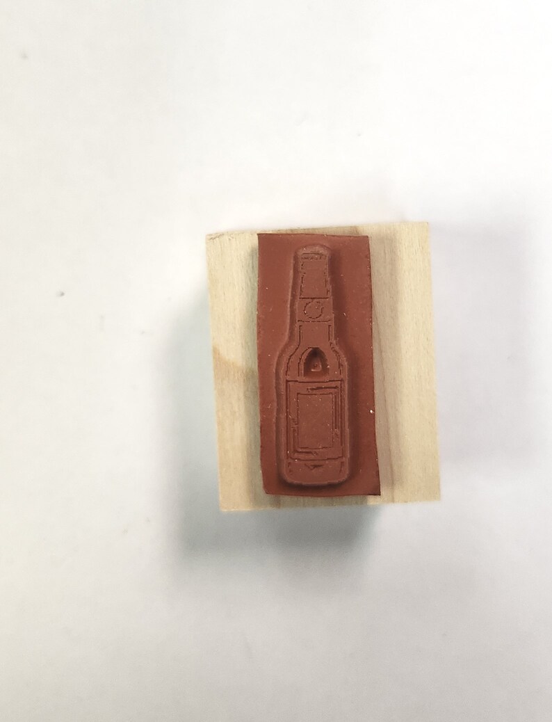 Beer Bottle Rubber Stamp Miniature P24 - Etsy