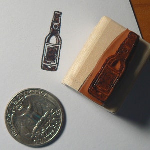 Beer Bottle Rubber Stamp Miniature P24 - Etsy