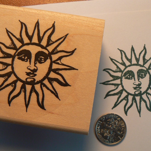 Sun Rubber Stamp - Etsy