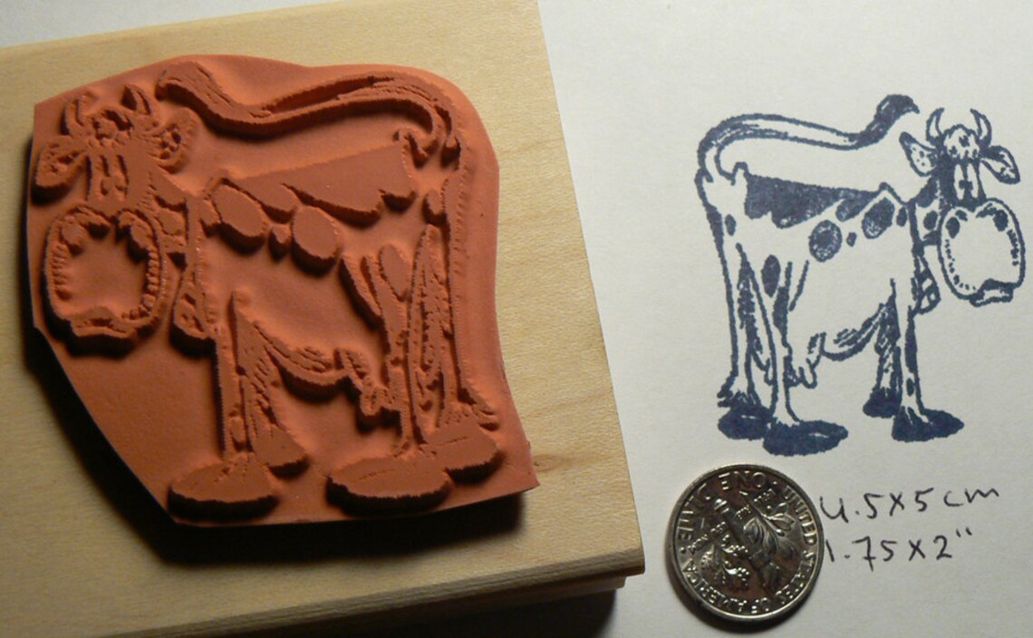 Cow Style Rubber Stamp P43 - Etsy
