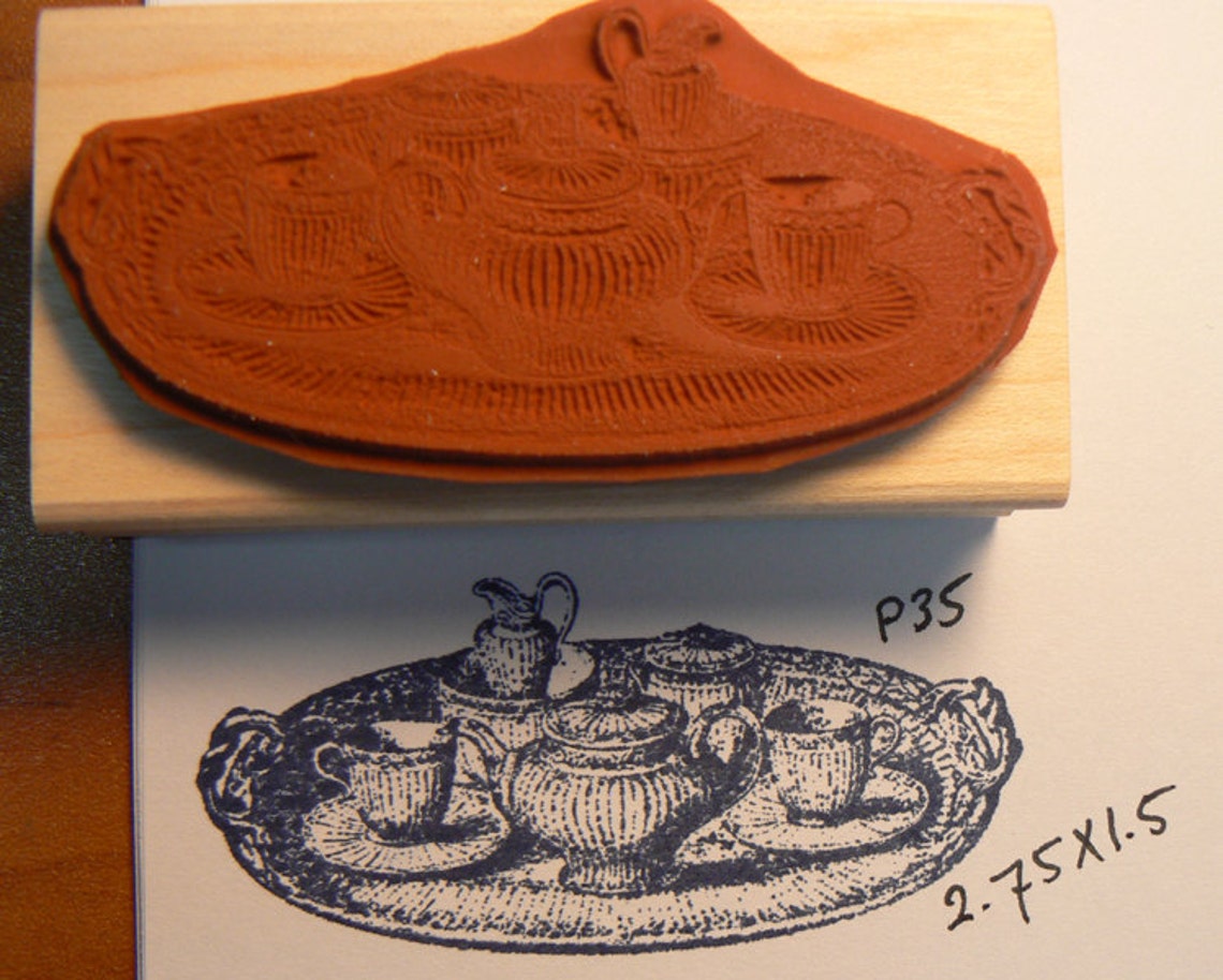 Victorian, Antique, Tea Set Rubber Stamp P35 - Etsy