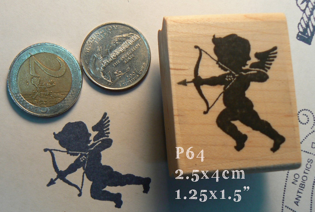 P64 Valentine's Day Cherub Rubber Stamp - Etsy