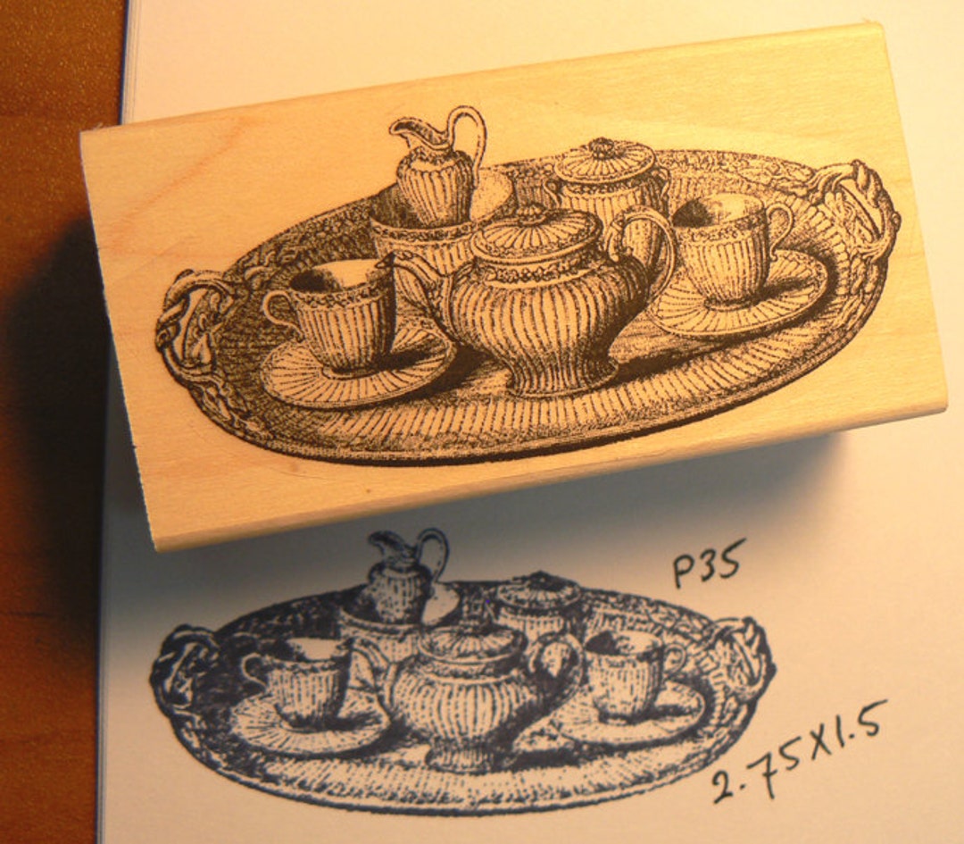 Victorian, Antique, Tea Set Rubber Stamp P35 - Etsy