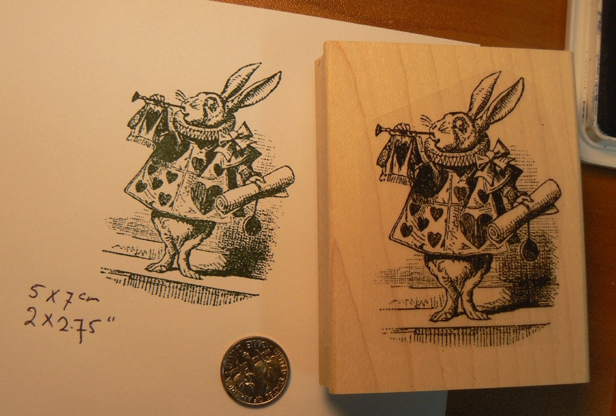 Alice in Wonderland Rabbit Rubber Stamp P6 - Etsy