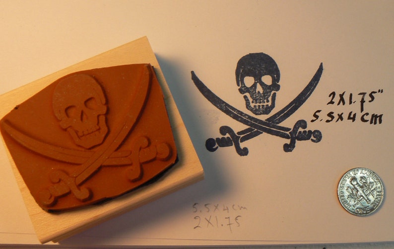 P41 Pirate Insignia Rubber Stamp WM 2x1.5 | Etsy