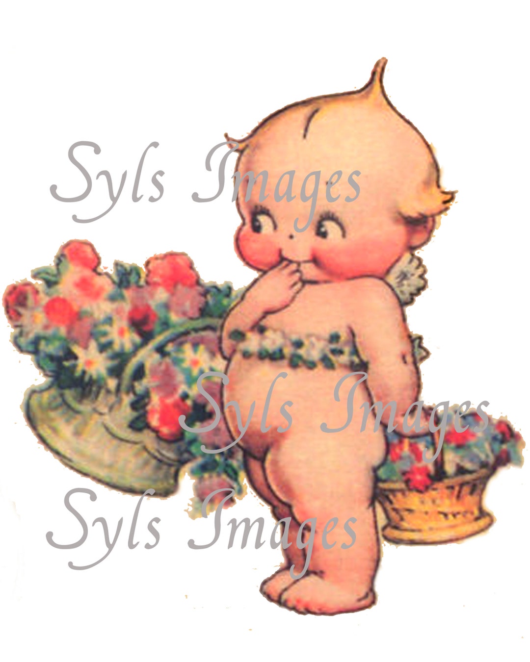 Flower Kewpie - Digital Download Png, Jpg - Etsy