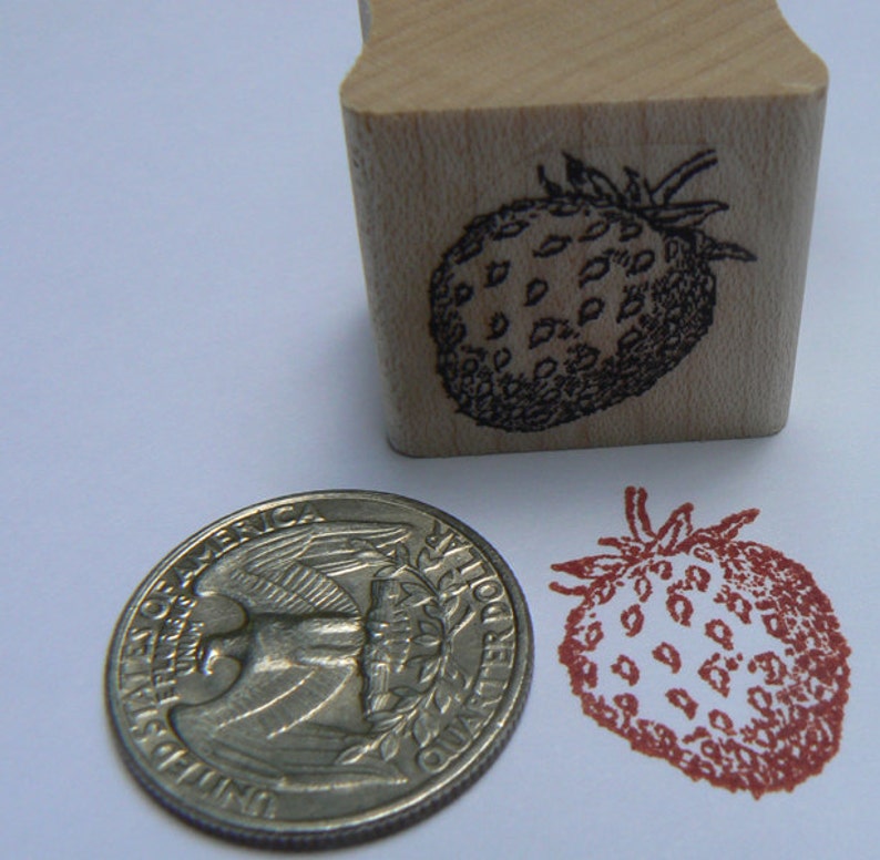 P24 Miniature Strawberry Rubber Stamp 0.7x0.8 WM - Etsy