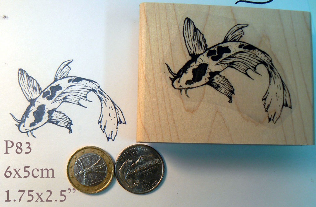 P83 Koi Fish Rubber Stamp - Etsy