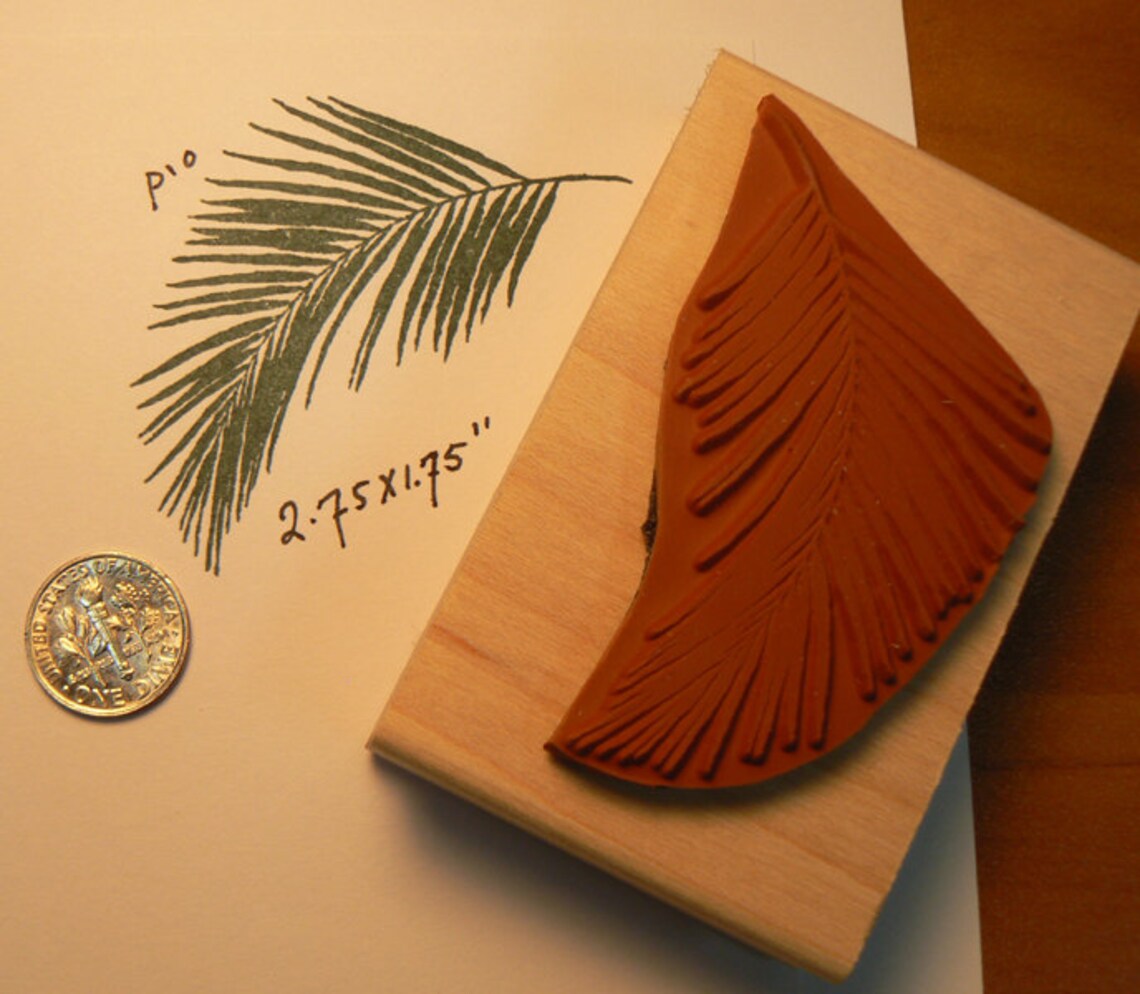 Palm Leaf Rubber Stamp P10 - Etsy