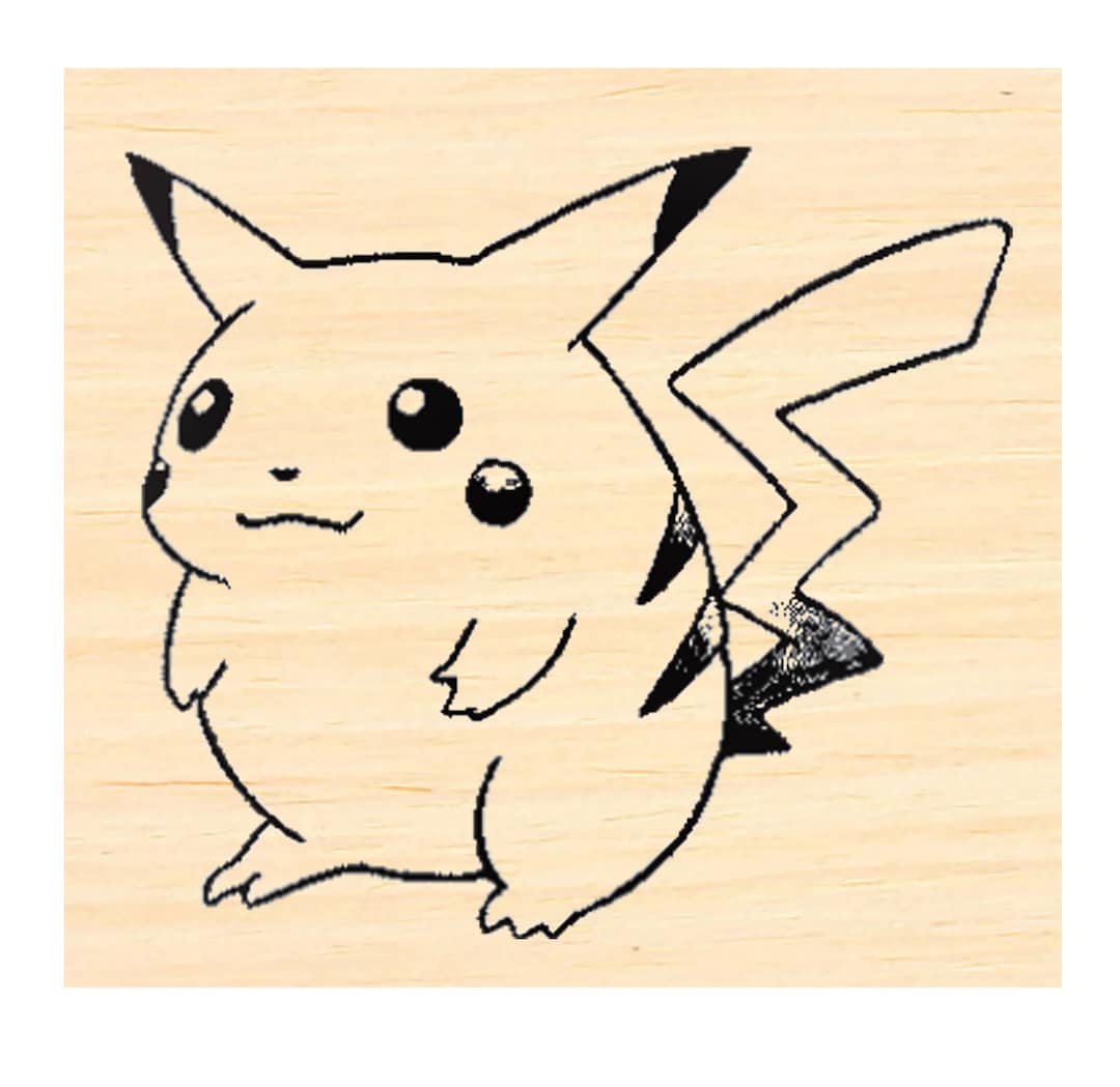 P137 Pikachu Anime Rubber Stamp - Etsy