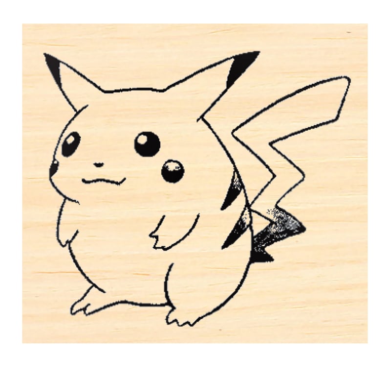 P137 Pikachu Anime Rubber Stamp - Etsy