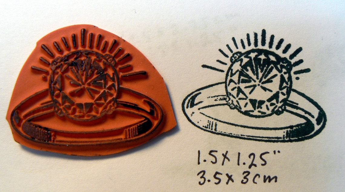 P46 Diamond Ring Rubber Stamp - Etsy