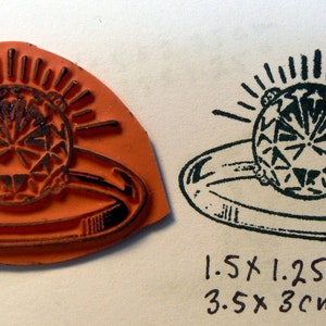 P46 Diamond Ring Rubber Stamp - Etsy