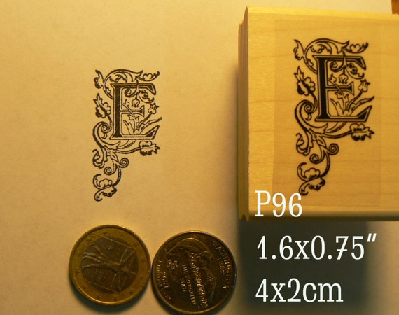 P96 Monogram letter E rubber stamp | Etsy