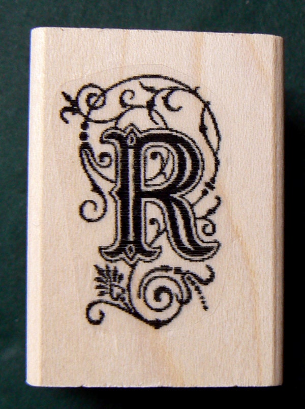 Letter R Rubber Stamp WM | Etsy