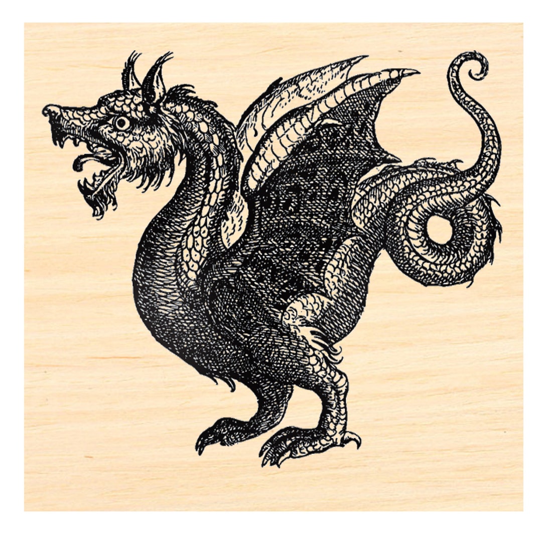 P126 Dragon Rubber Stamp - Etsy