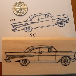 Antique Car Rubber Stamp WM Chevy 1957 P10 - Etsy