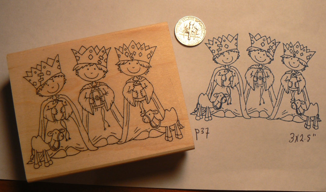 3 Kings Rubber Stamp P37, Hand Drawn - Etsy