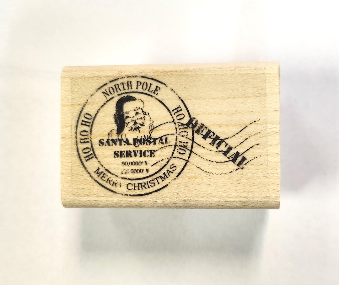 Santa Postmark With Latitude - North Pole Ho Ho Ho Rubber Stamp P125 - Etsy