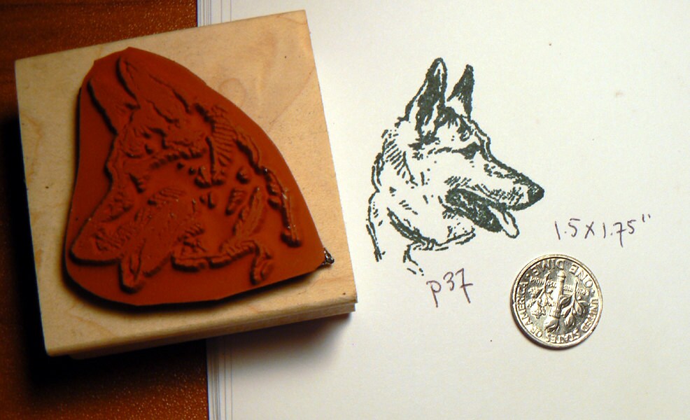 German Shepherd Rubber Stamp WM P37 - Etsy