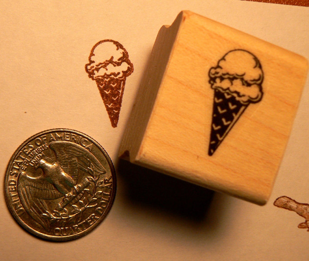 P24 Ice Cream Cone Rubber Stamp Miniature - Etsy