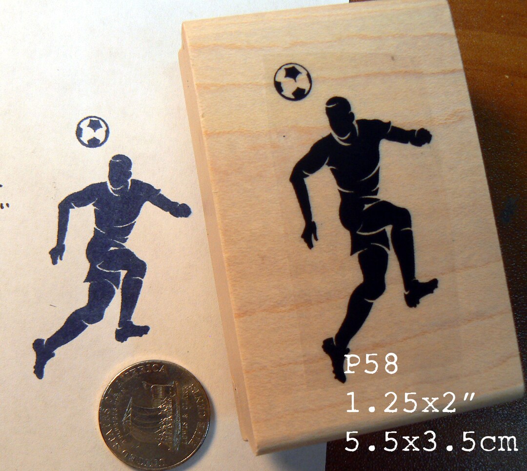 P58 Soccer Player Rubber Stamp - Etsy