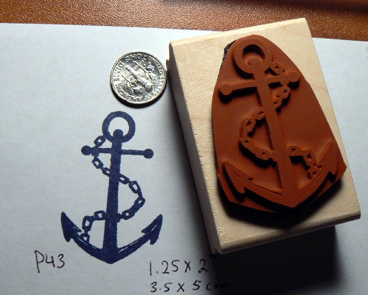 Q1 Large Anchor With Chain Rubber Stamp - Etsy
