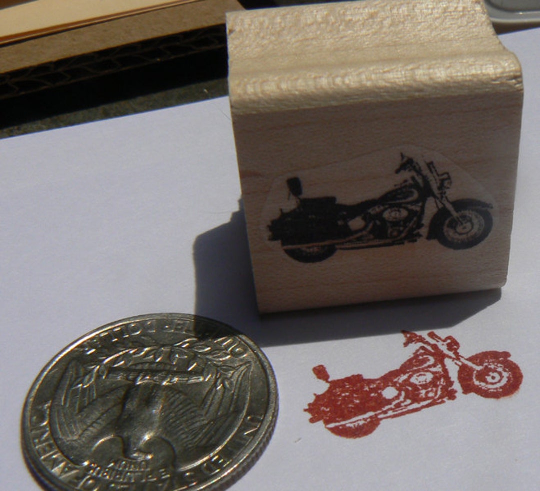 P24 Miniature Motorcycle Rubber Stamp WM - Etsy