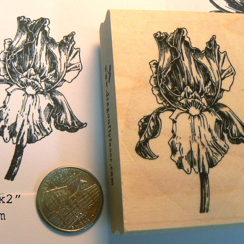 Iris Flower Stamp Sticker - Etsy