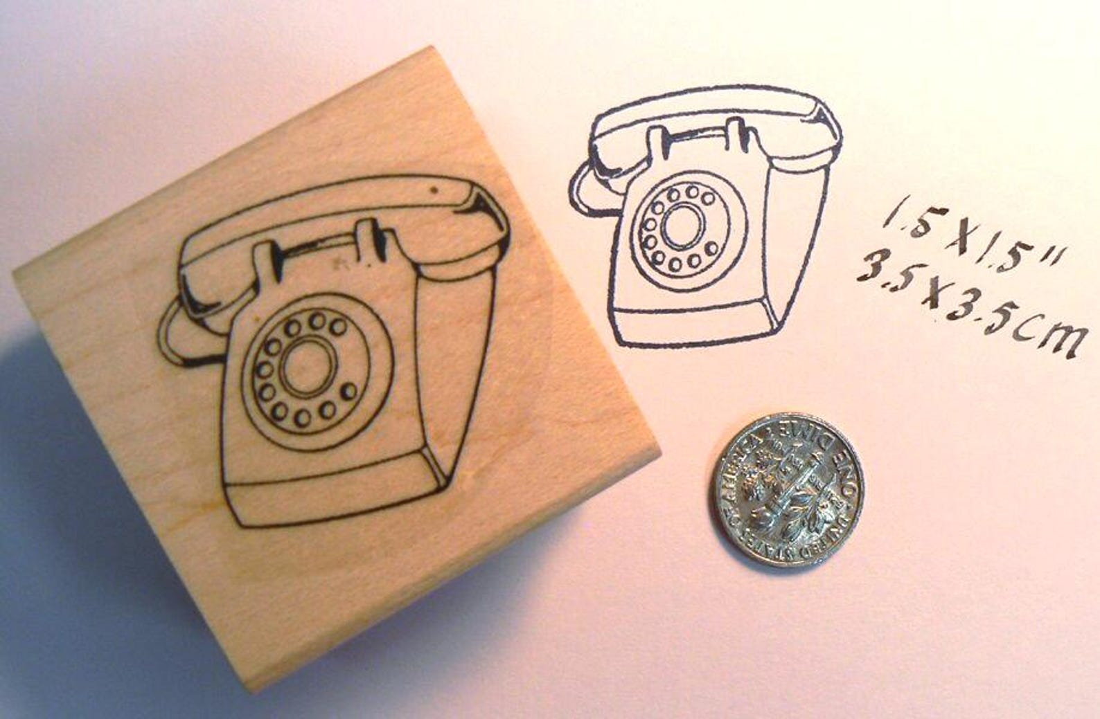 P21 Vintage Phone Rubber Stamp WM 1.5x1.5 Inches - Etsy