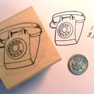 P21 Vintage Phone Rubber Stamp WM 1.5x1.5 Inches - Etsy