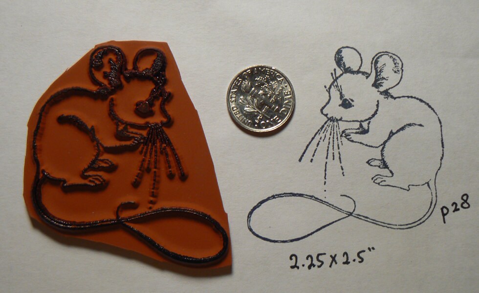 Mouse rubber stamp WM P28 | Etsy