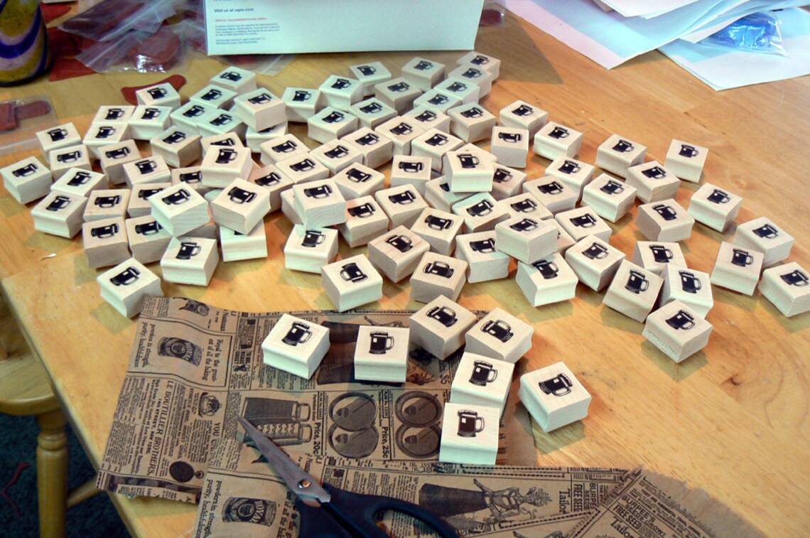 Custom Made Rubber Stamp Wood Mounted Your Size Your - Etsy