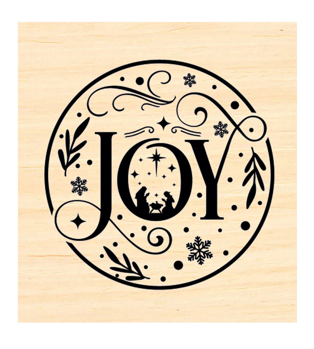 P141 Joy - Seal- Style Rubber Stamp - Etsy