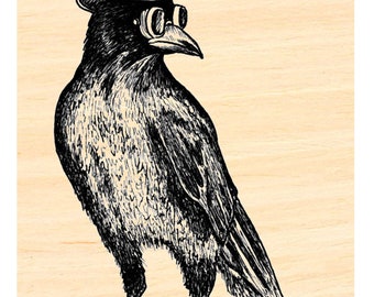 Crow Rubber Stamp | Etsy