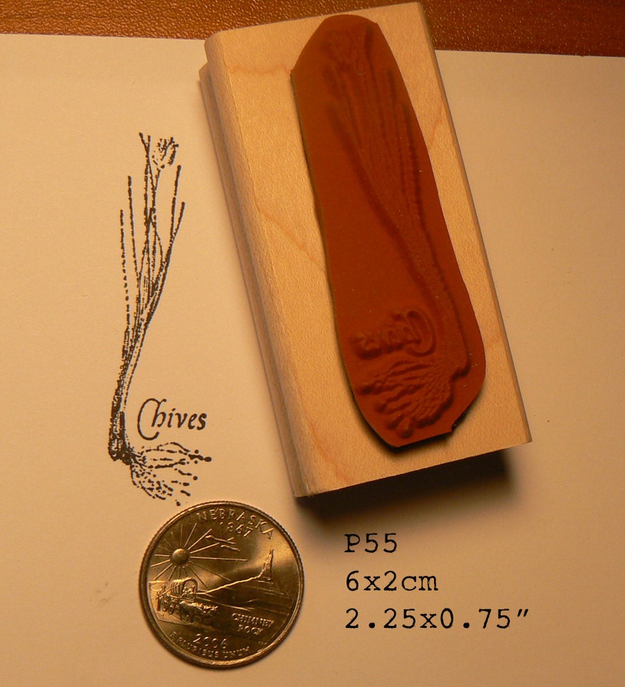 Chives Rubber Stamp WM P55 - Etsy