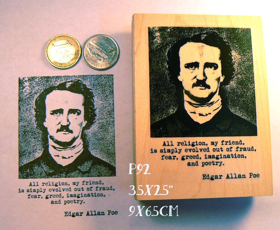 Edgar Allan Poe Rubber Stamp, Religion..... P92 - Etsy