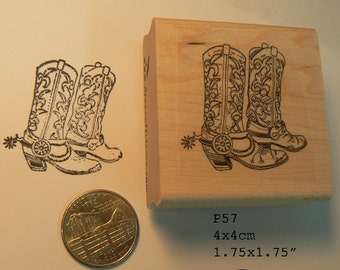 Cowboy Boot Rubber Stamp - Etsy