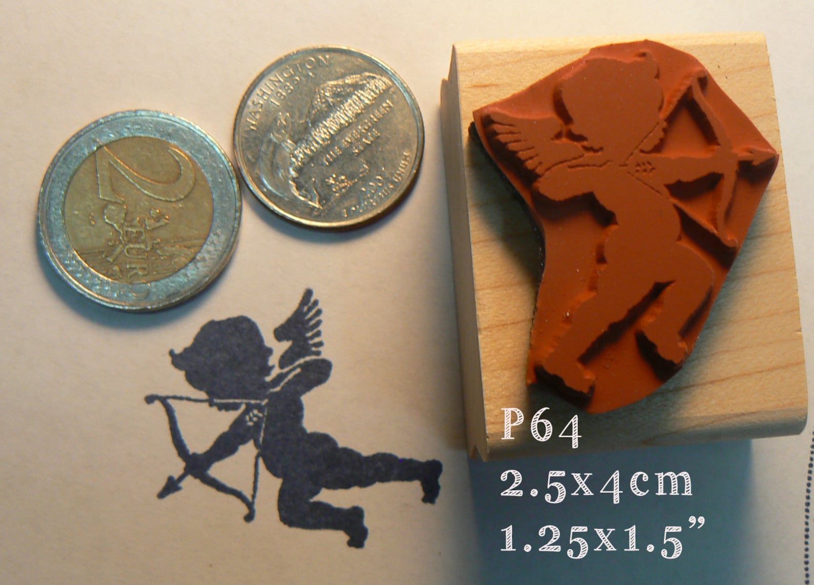 P64 Valentine's Day Cherub Rubber Stamp - Etsy