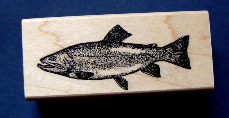P28 Trout Fish Rubber Stamp - Etsy