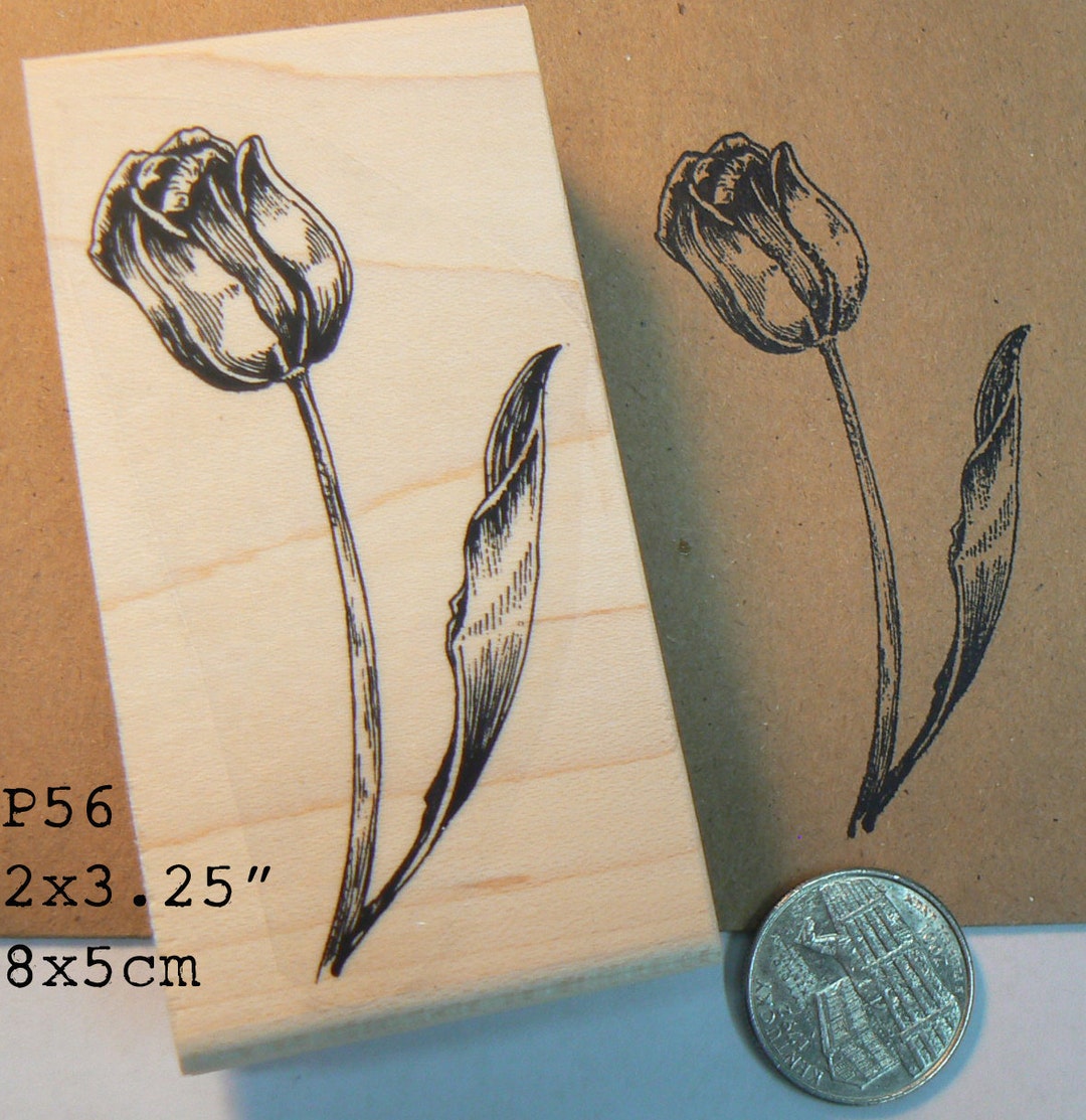 P56 Tulip Flower Rubber Stamp - Etsy